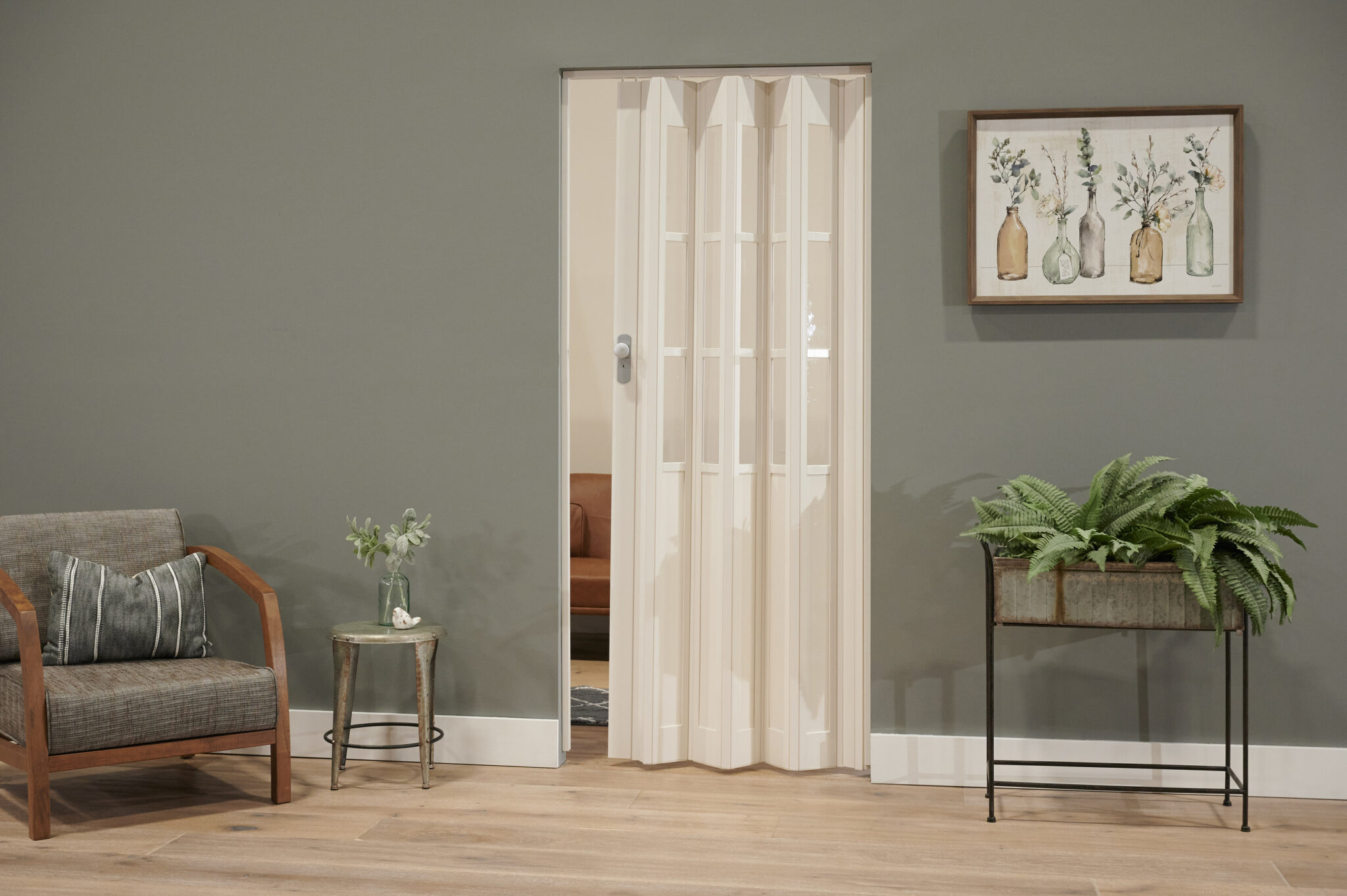 Capri Modern Accordion Folding Door with Snap Lock Closure