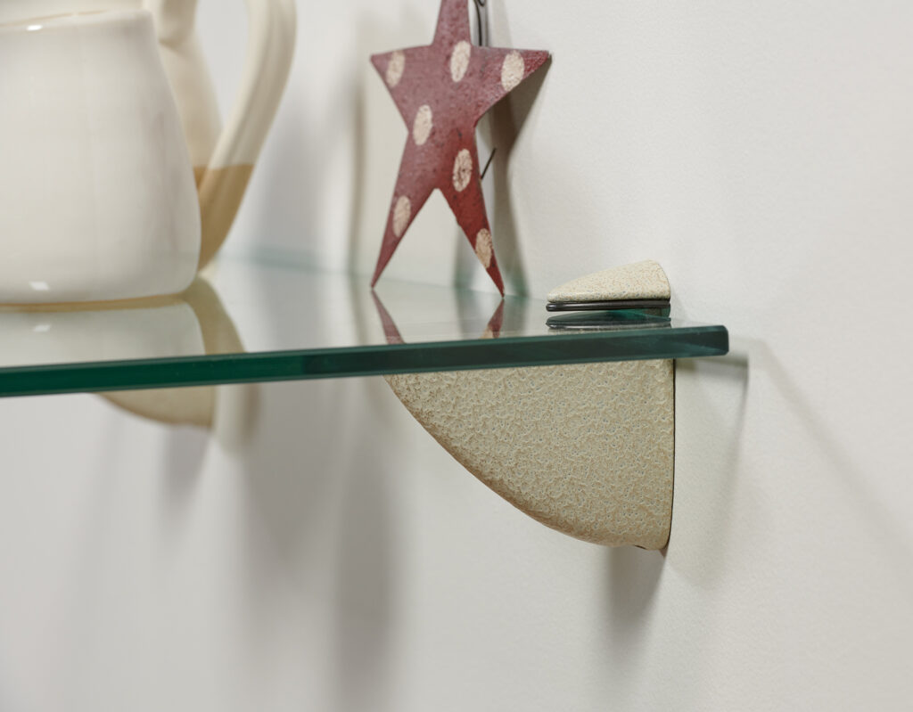 Modern Clear Glass Shelf with Pelican Brackets