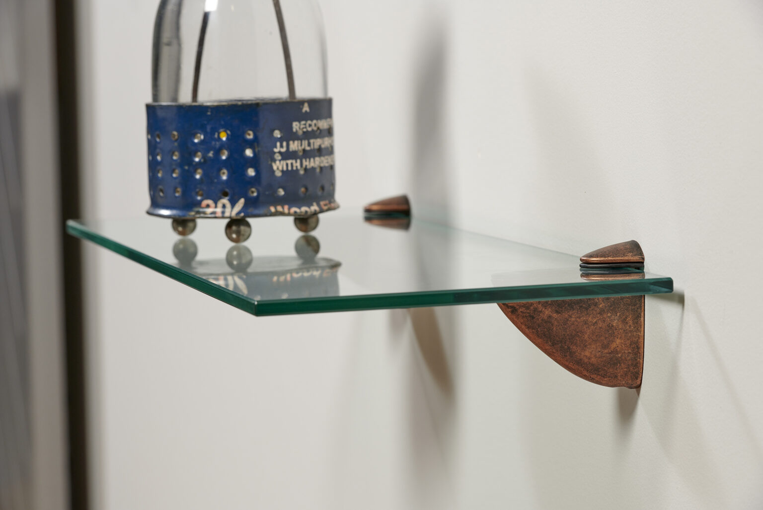 Modern Clear Glass Shelf with Pelican Brackets