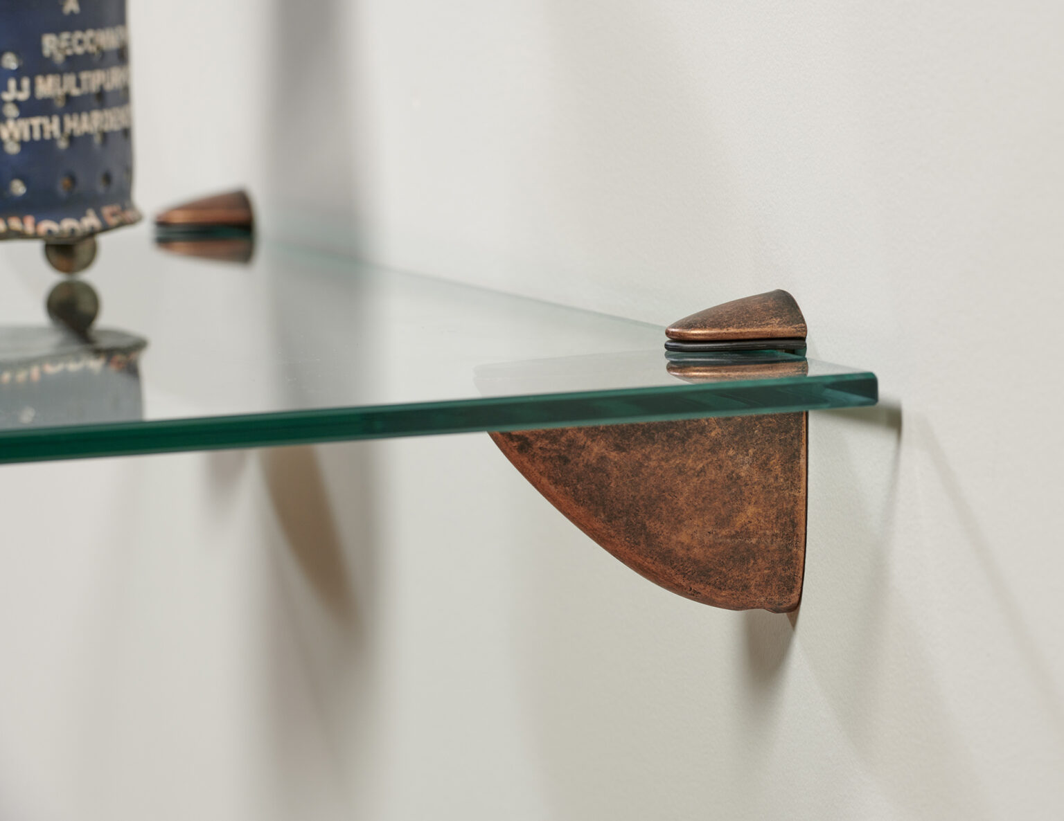 Modern Clear Glass Shelf with Pelican Brackets