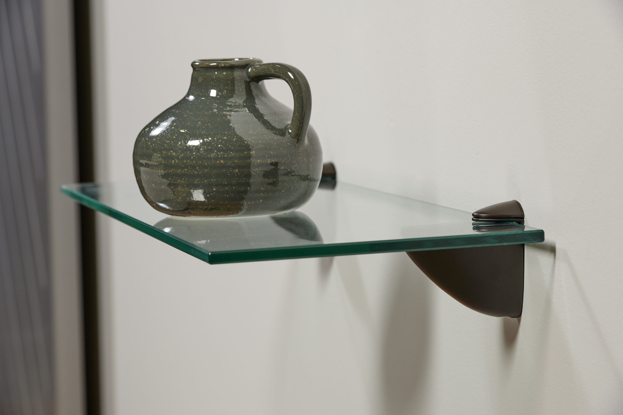 Modern Clear Glass Shelf with Pelican Brackets