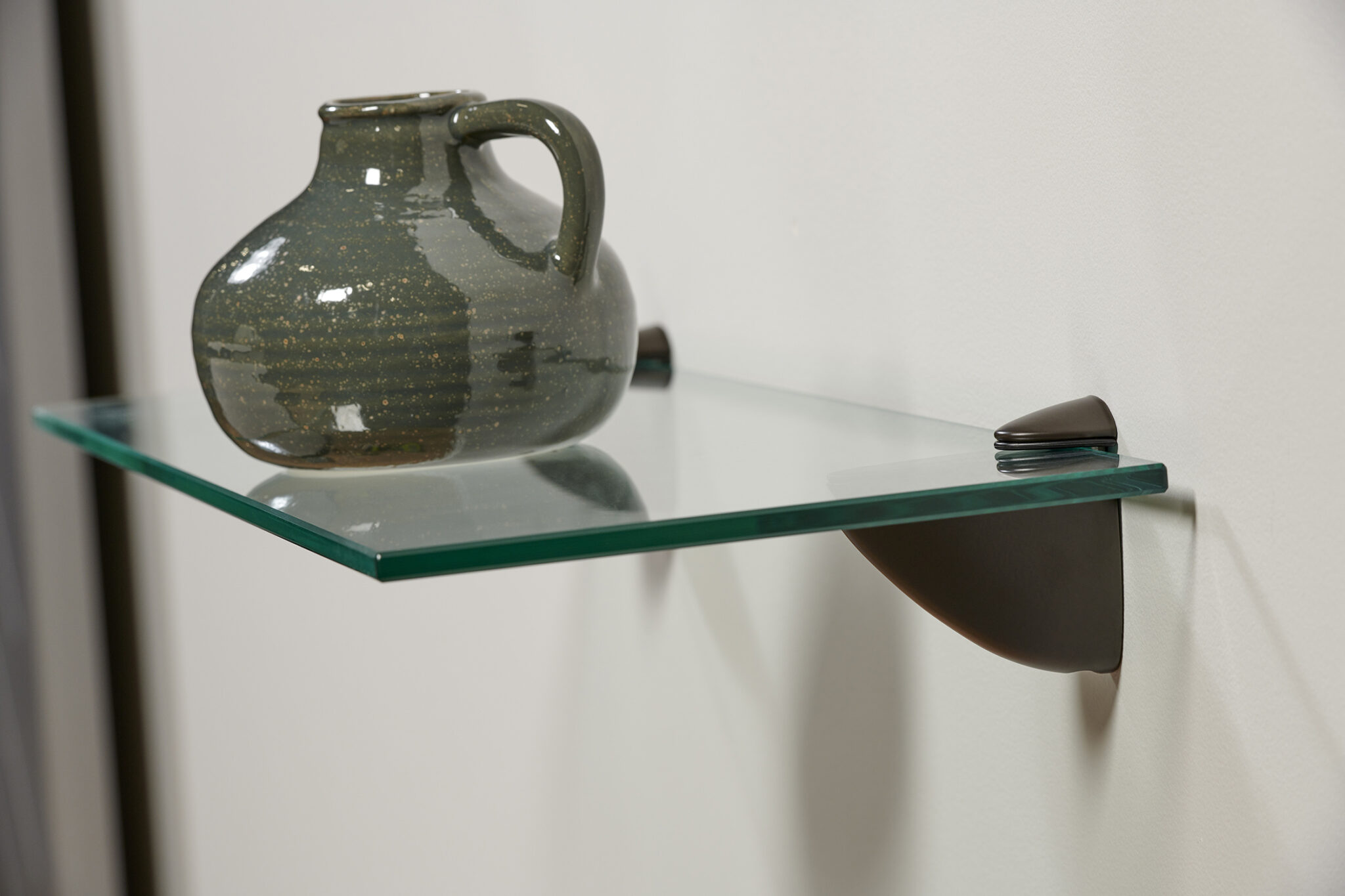 Modern Clear Glass Shelf with Pelican Brackets