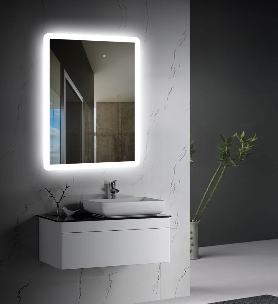 Stratus Modern Bathroom Mirror with Energy Efficient LEDs
