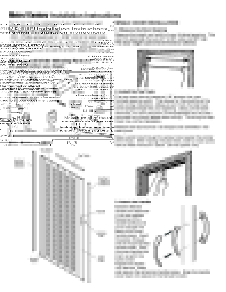 Step-by-Step Installation Instructions for Folding Doors