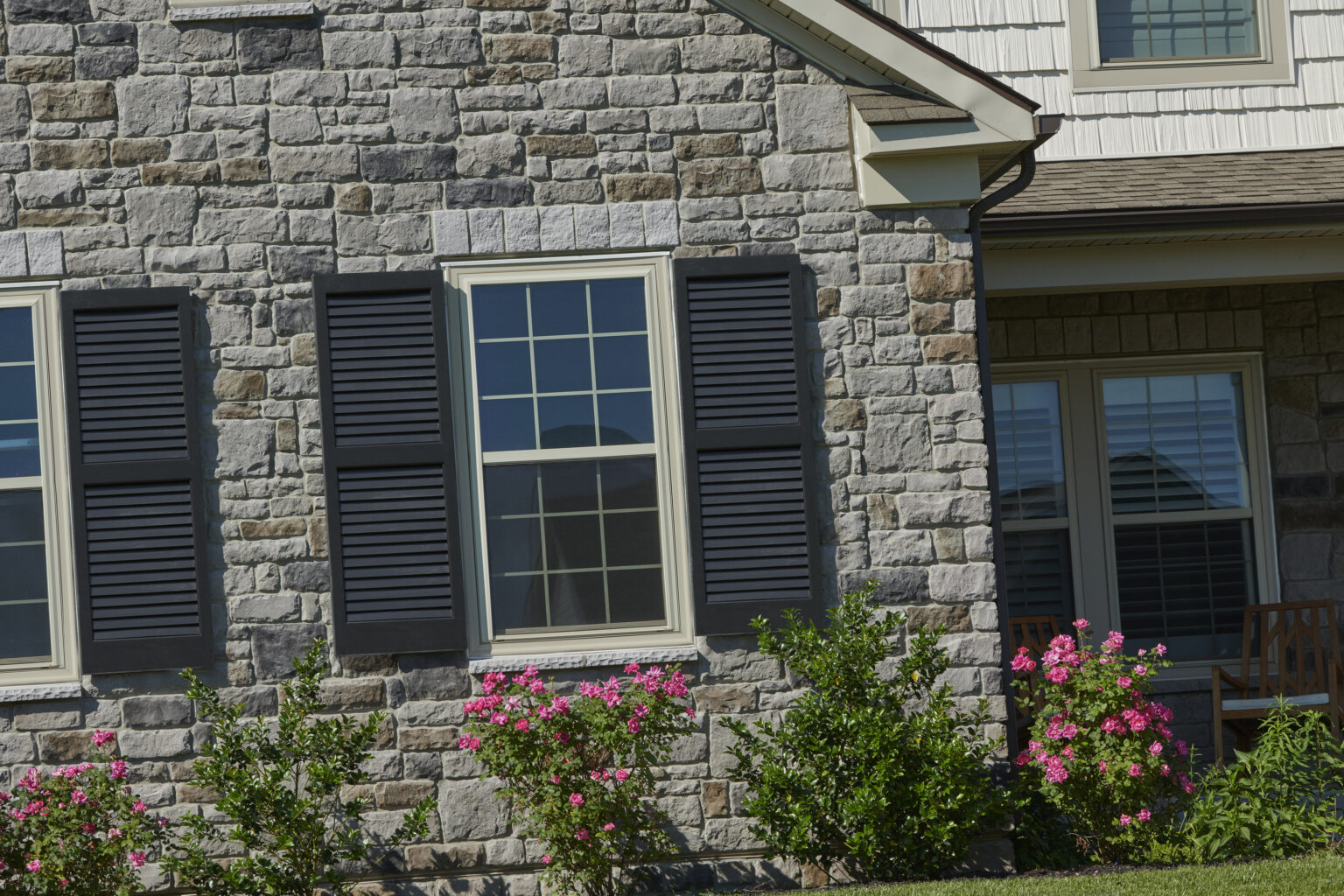 Custom Exterior Shutters in Wood Louvered Design
